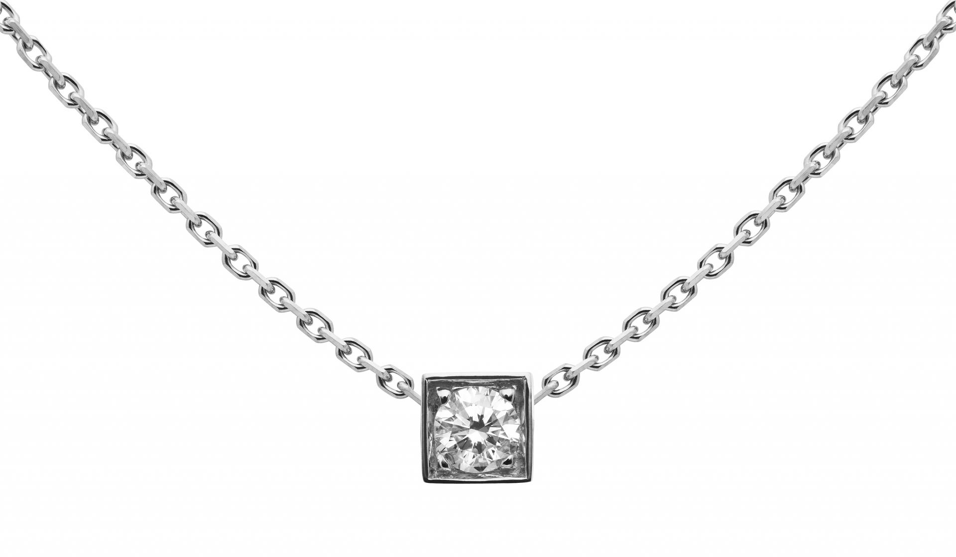 Redline Jewerly - Cube - Chain Necklace For Women with 0.10ct Round ...