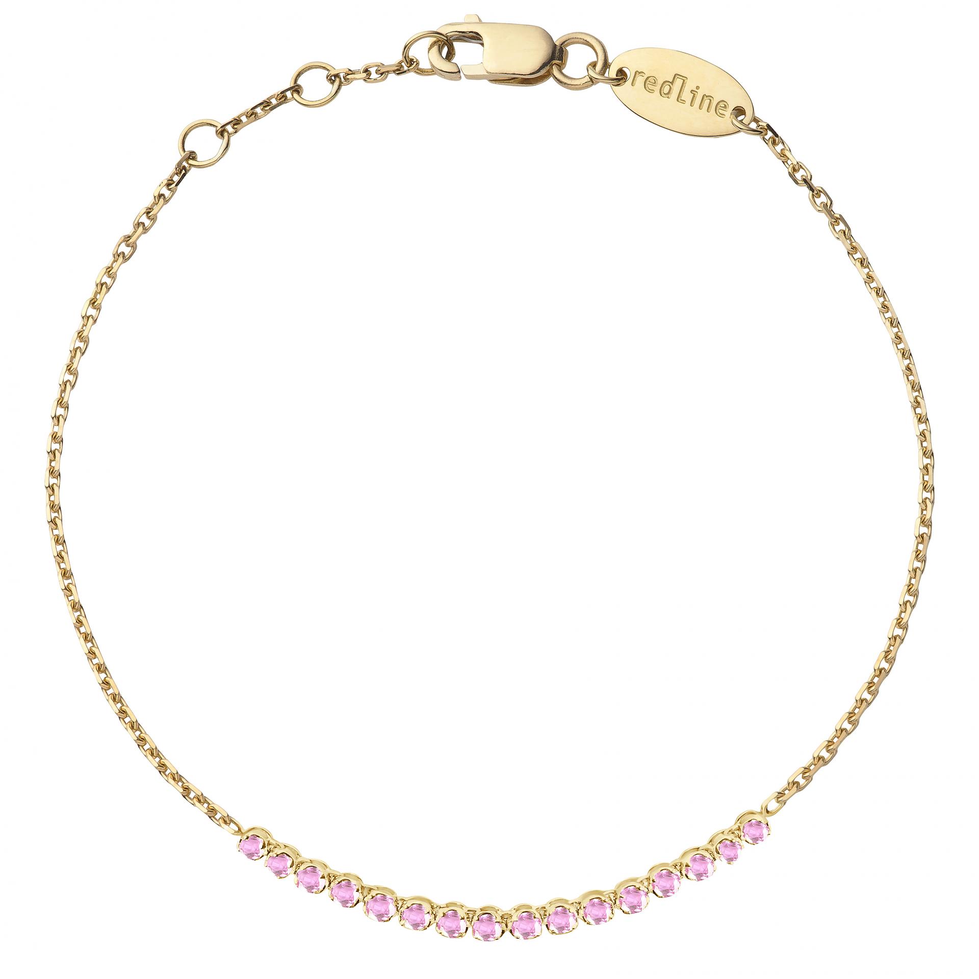 Redline Jewelry Marilyn Chain Bracelet Pink Sapphire Yellow Gold ...