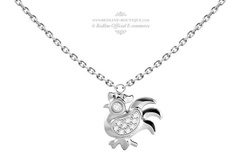 Redline Jewerly - Rooster - Chain Necklace For Women with 0.04ct Round ...