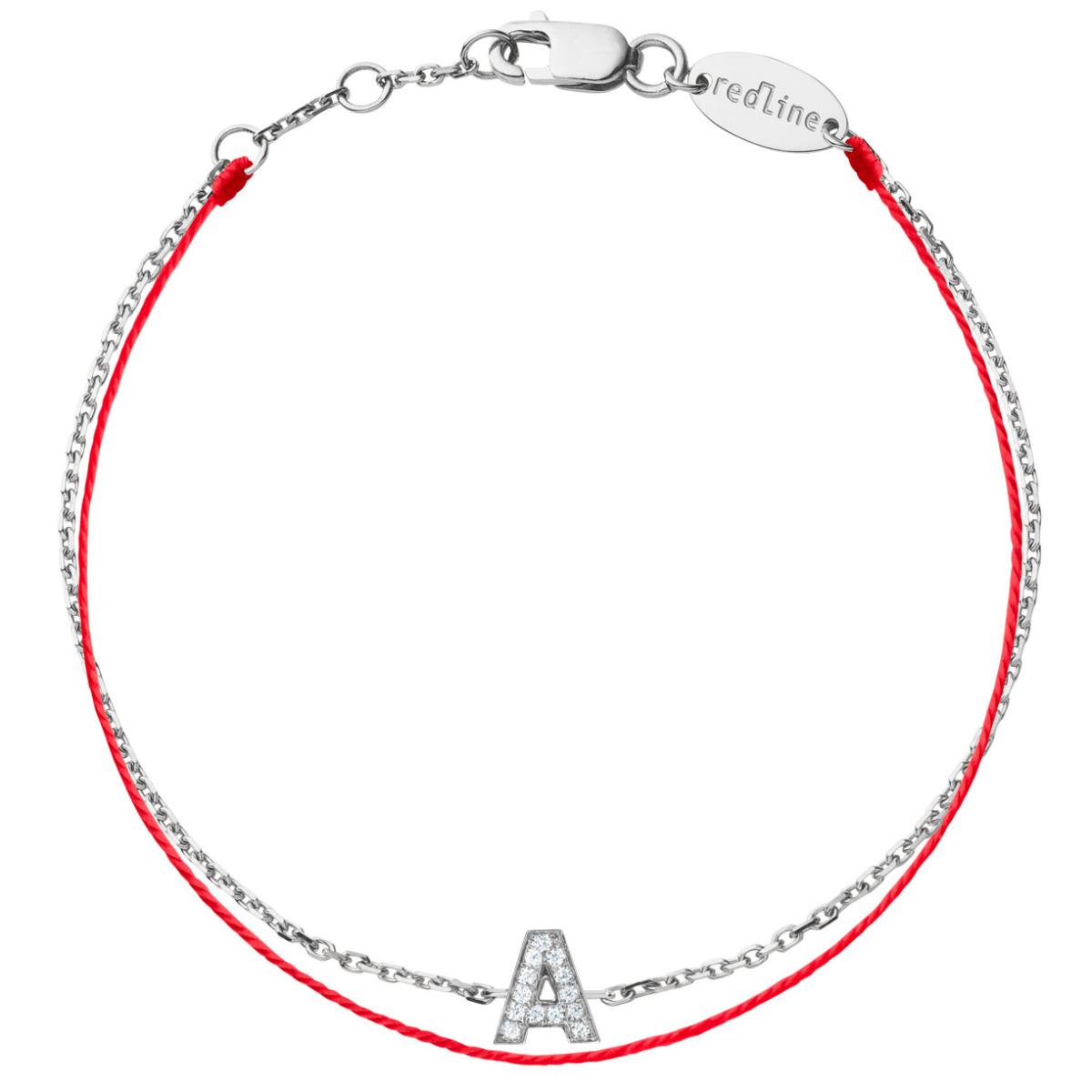 Redline Jewelry - Alphabet - String-Chain Diamond White Gold Bracelet ...