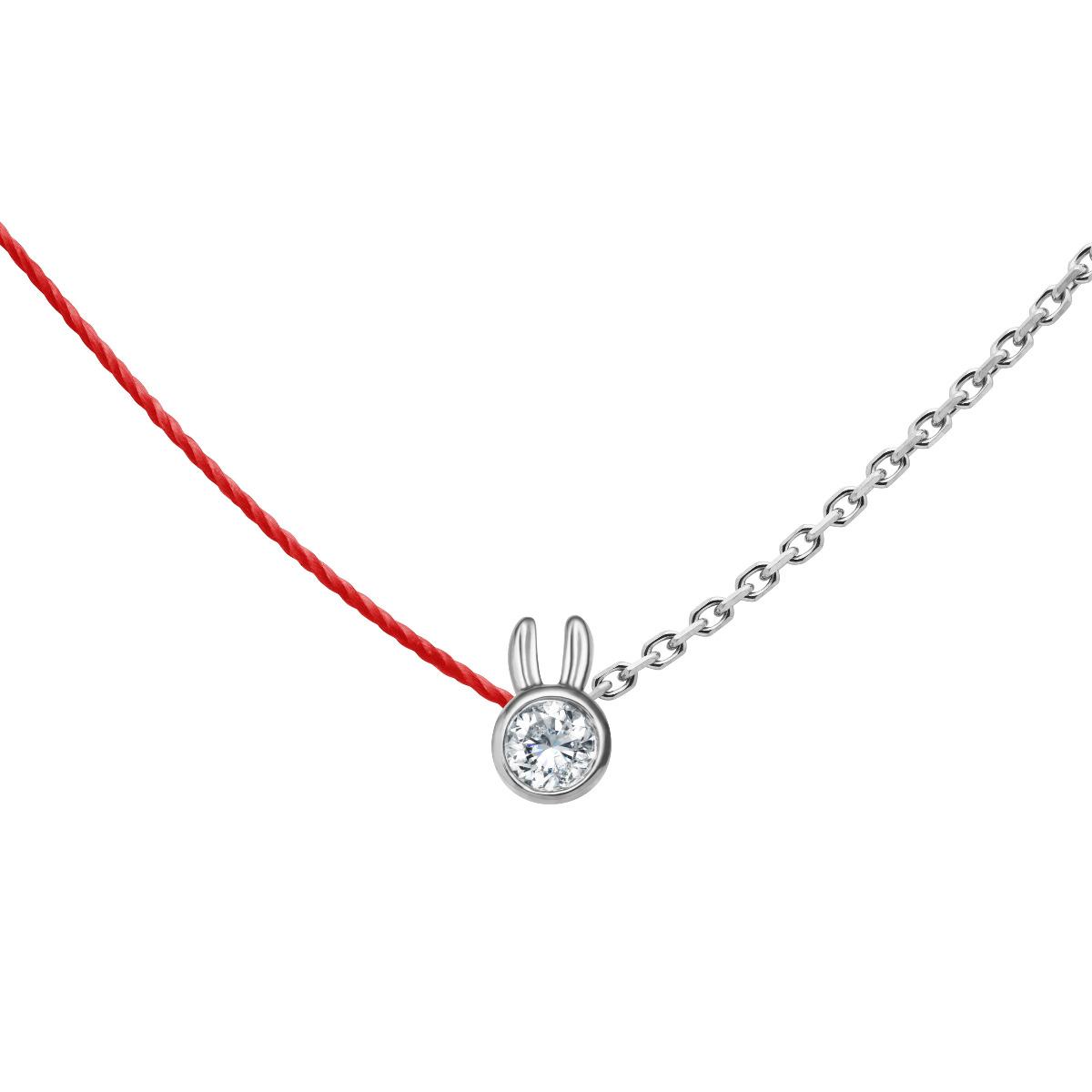 Redline Paris – Half-thread half-chain necklace with white gold rabbit ...