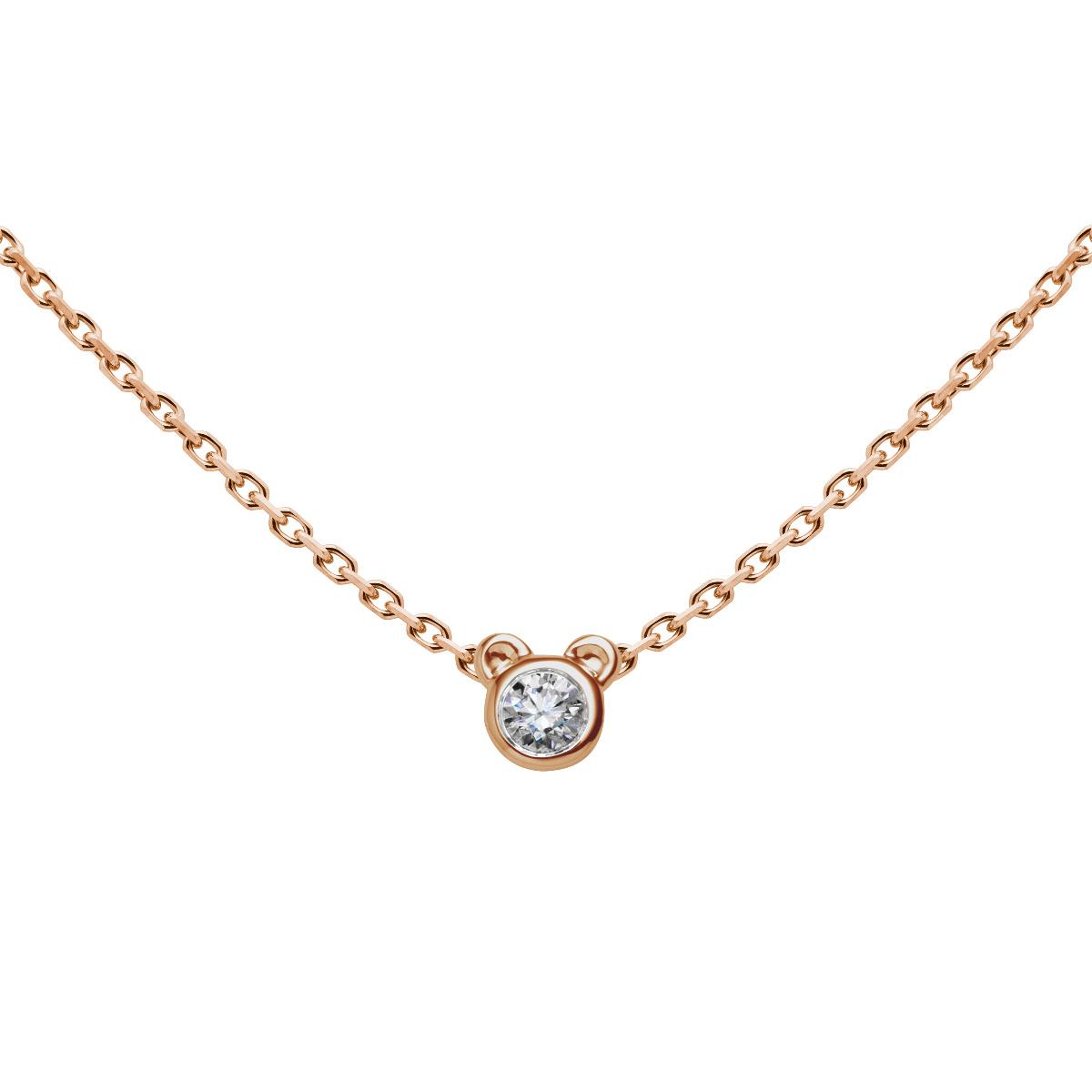 Redline Paris - Women's necklace with chain and round diamond set in ...
