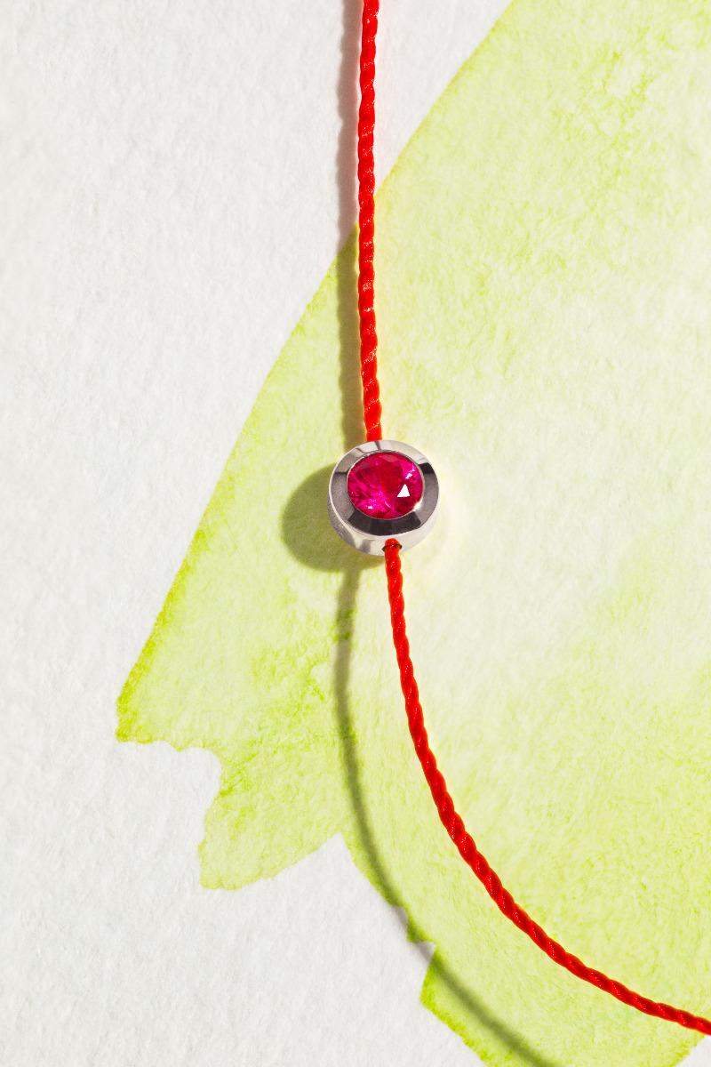 Bracelet Pure Ruby Ruby White Gold Thread - Redline