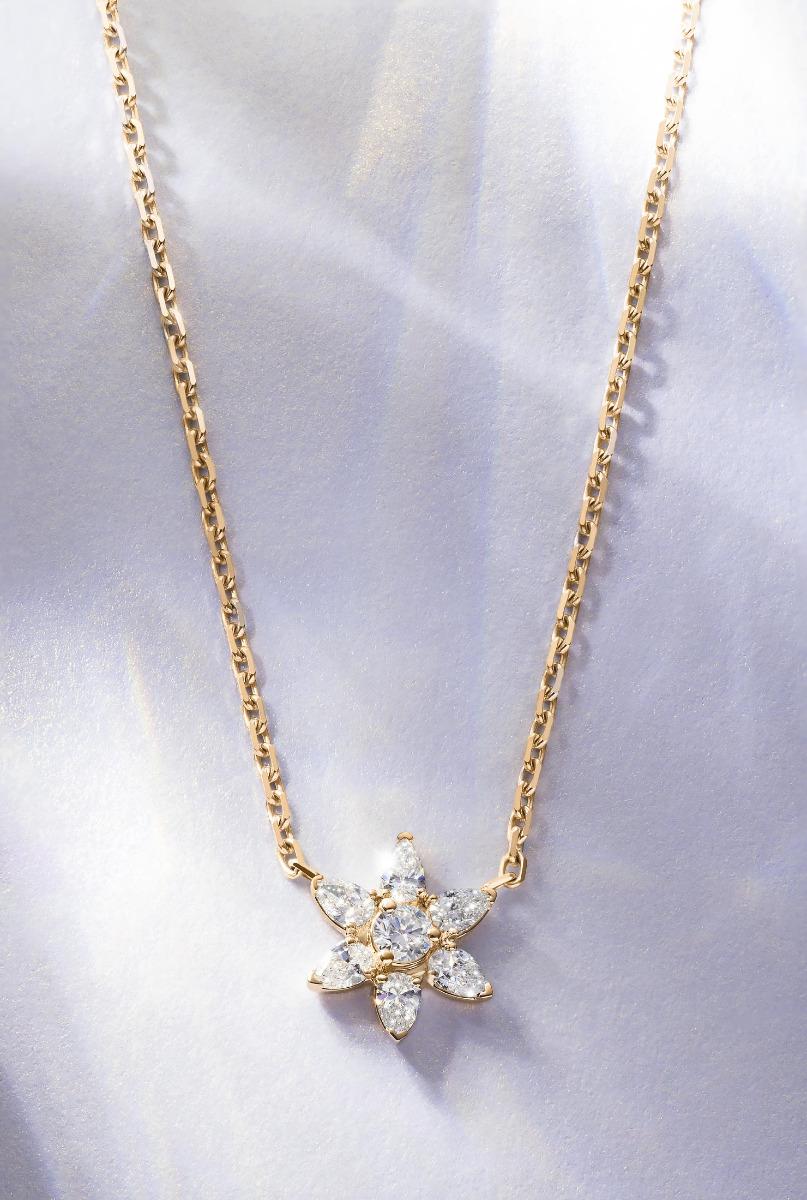 Odélia RedLine diamond star necklace in yellow gold - Redline