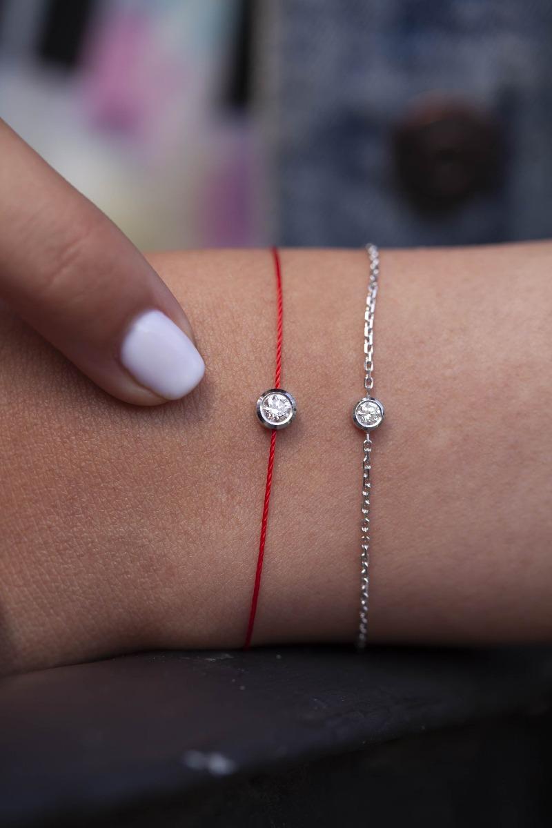 Redline Jewerly - So Pure - String Bracelet For Women with 0.20ct Round ...