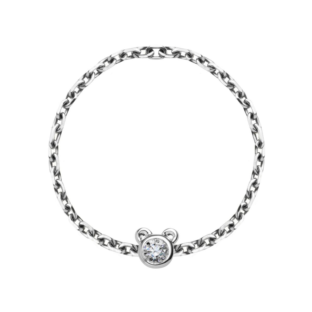 Redline Paris - Mini Pure Bear white gold chain ring - Redline