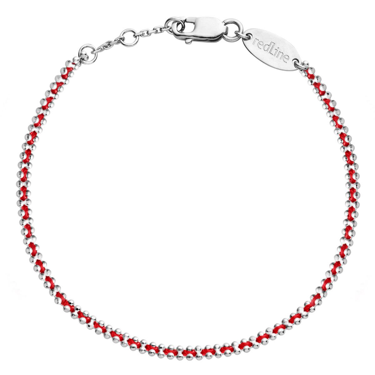 Redline bracelet interlaced wire and chain in white gold - Redline