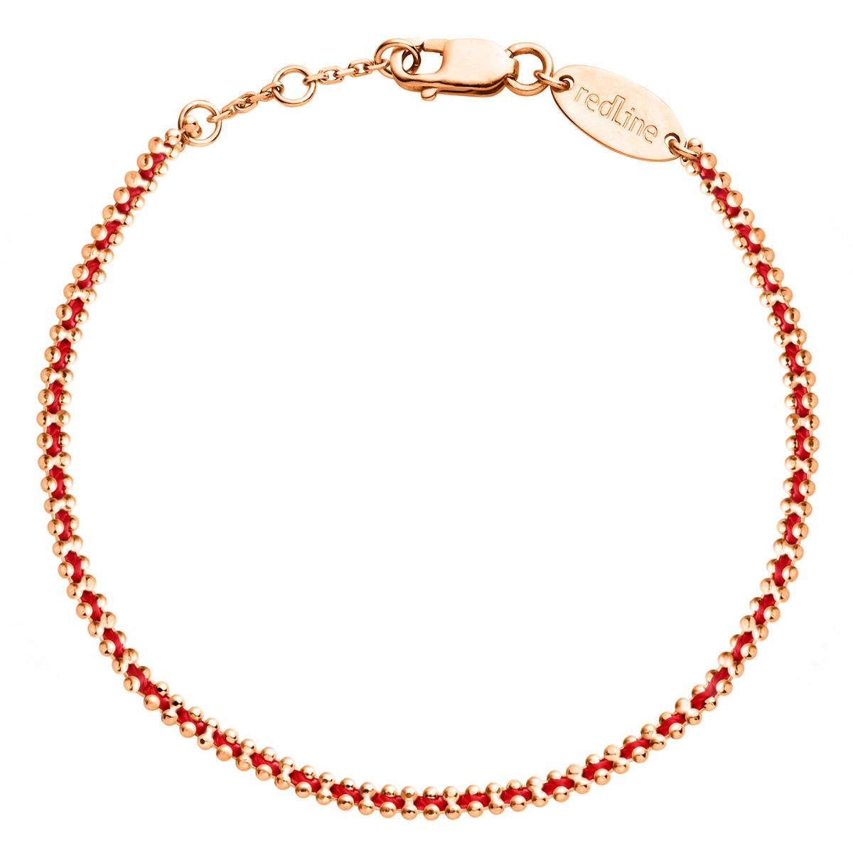 Redline bracelet wire and chain interlaced pink gold - Redline