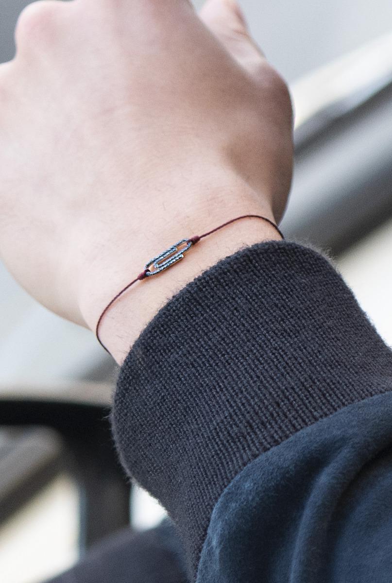 Redline Paris - Black diamond Trombone men bracelet rose gold - Redline